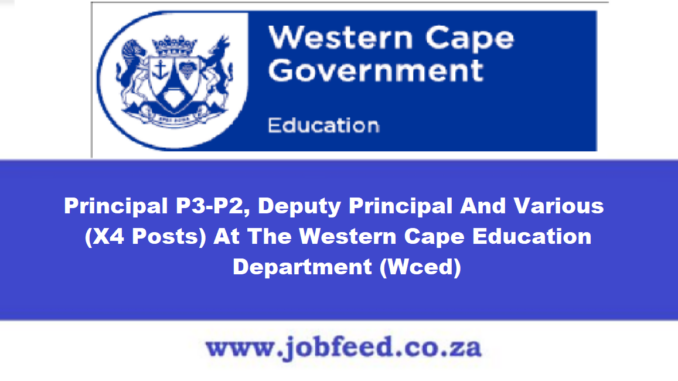 Wced Vacancies 2025: X35 Posts @wcedonline.westerncape.gov.za » Jobfeed ...